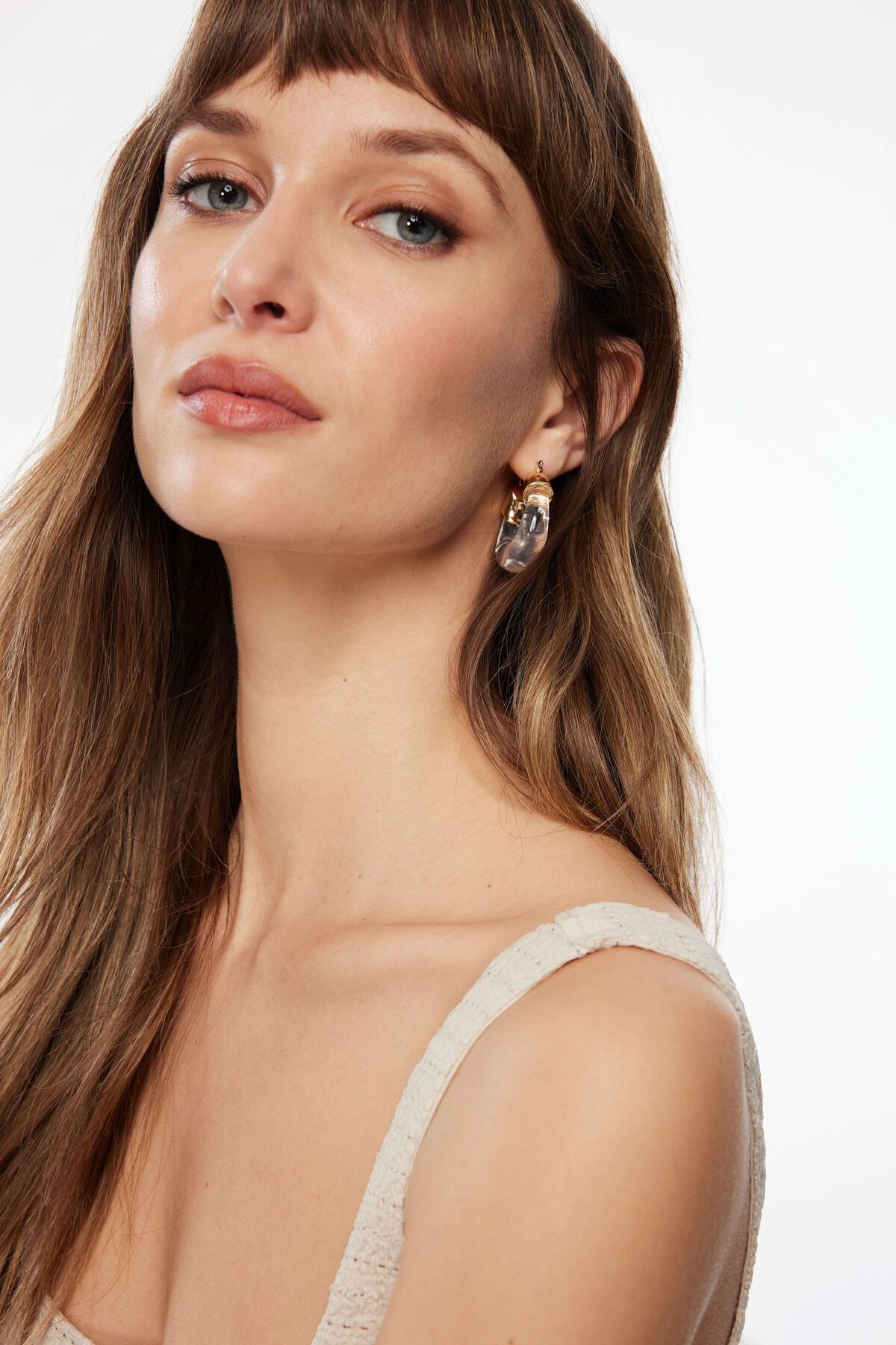 Resin Loop Hoop Earrings White | Garage