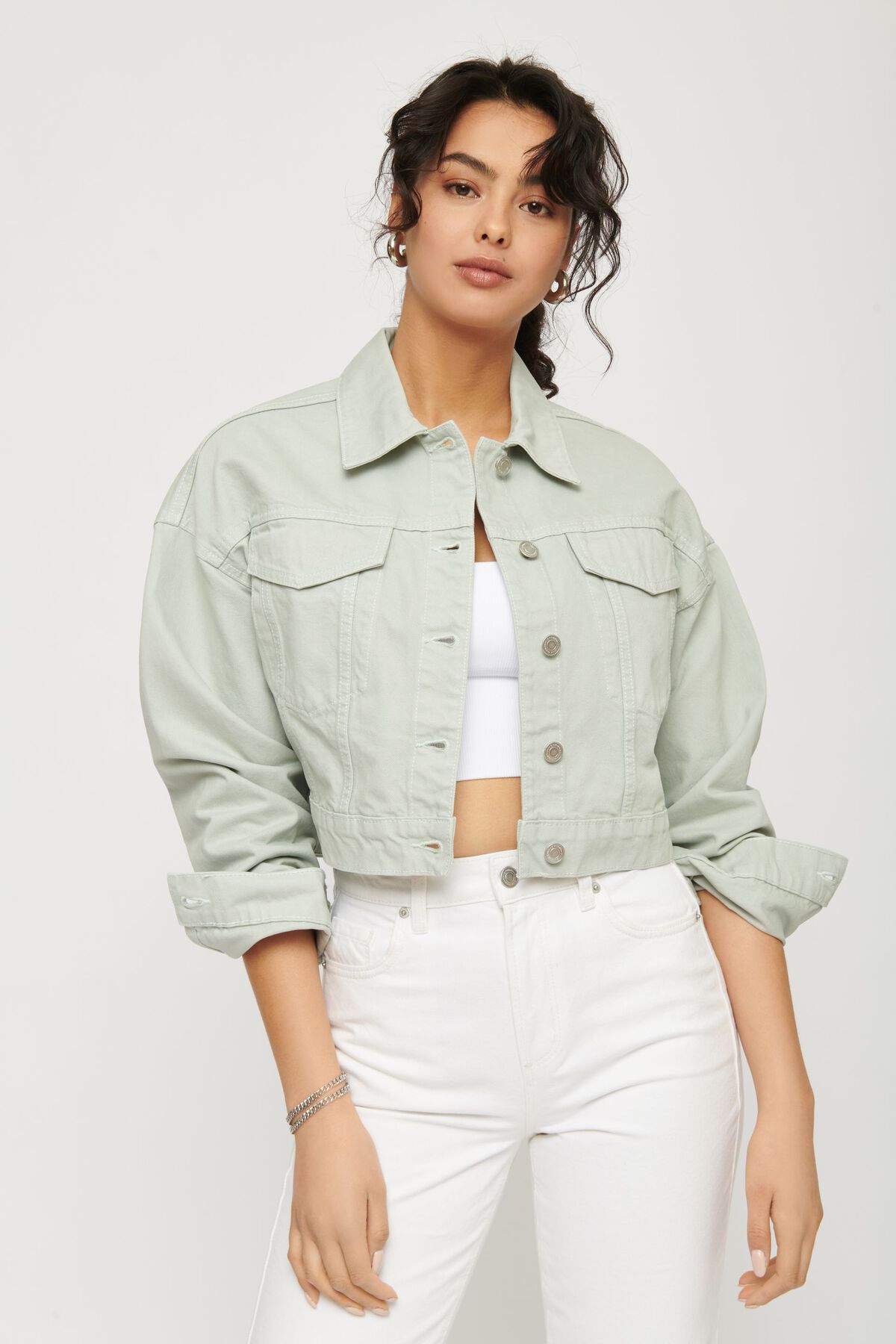 Garage Crop Denim Jacket - 10006424603Q