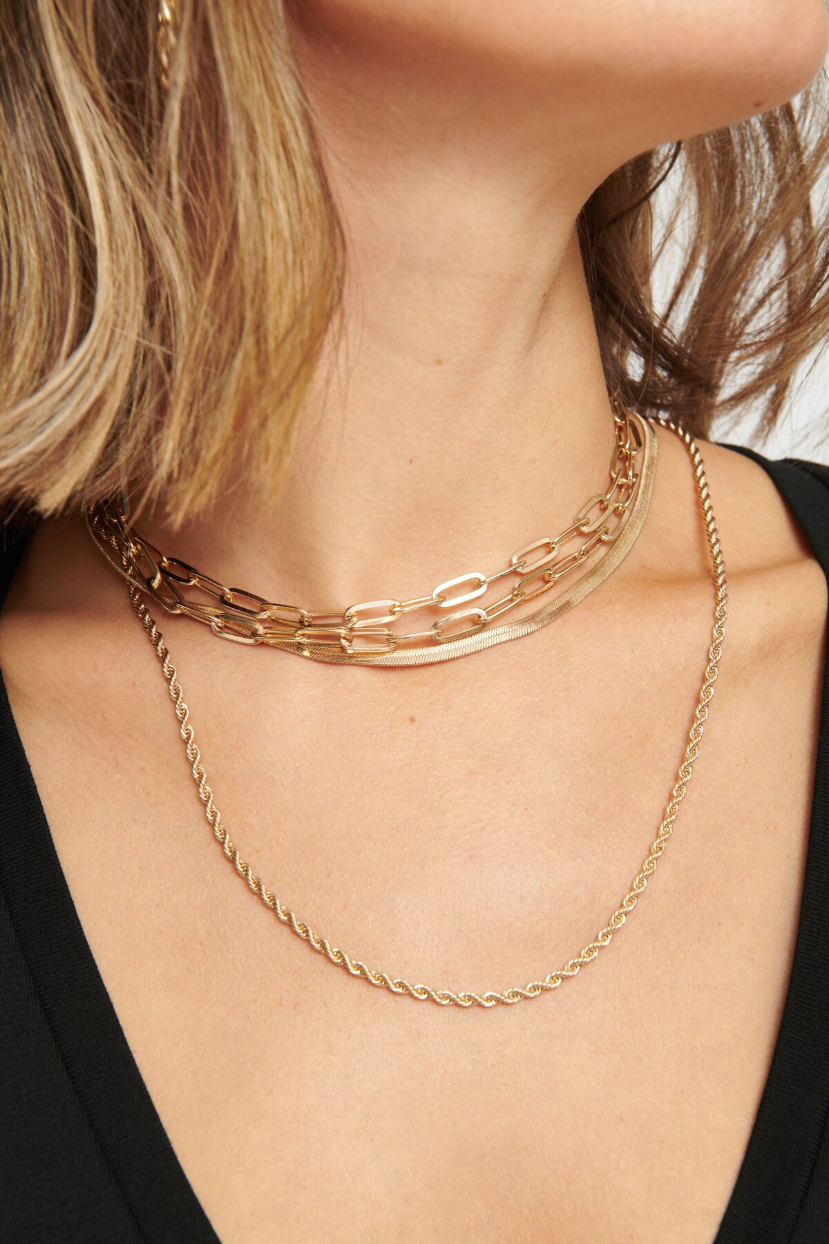 Snake Rope and Paperclip Necklace Yellow | Garage