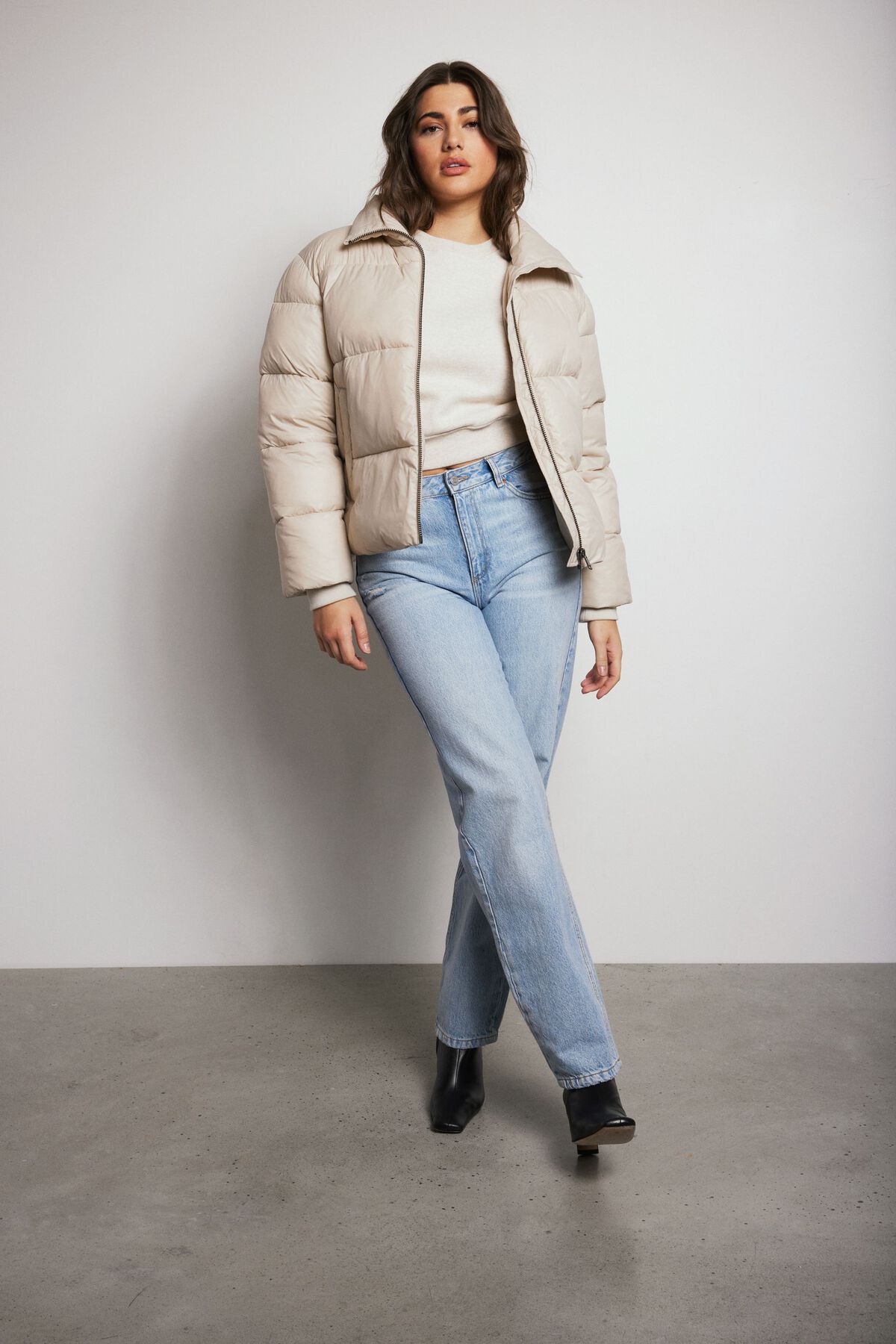 Quilted Puffer Jacket Brown | Garage