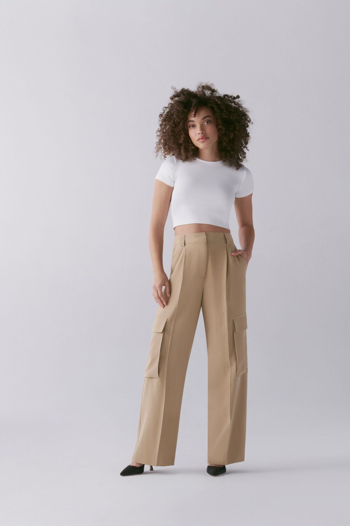 Gemma Wide Leg Cargo Pants Brown | Garage
