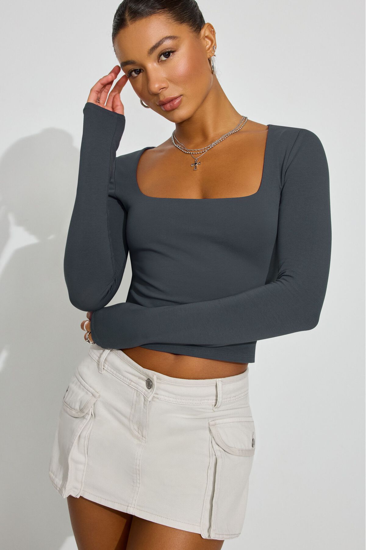 Addison Square Neck Top Blue | Garage