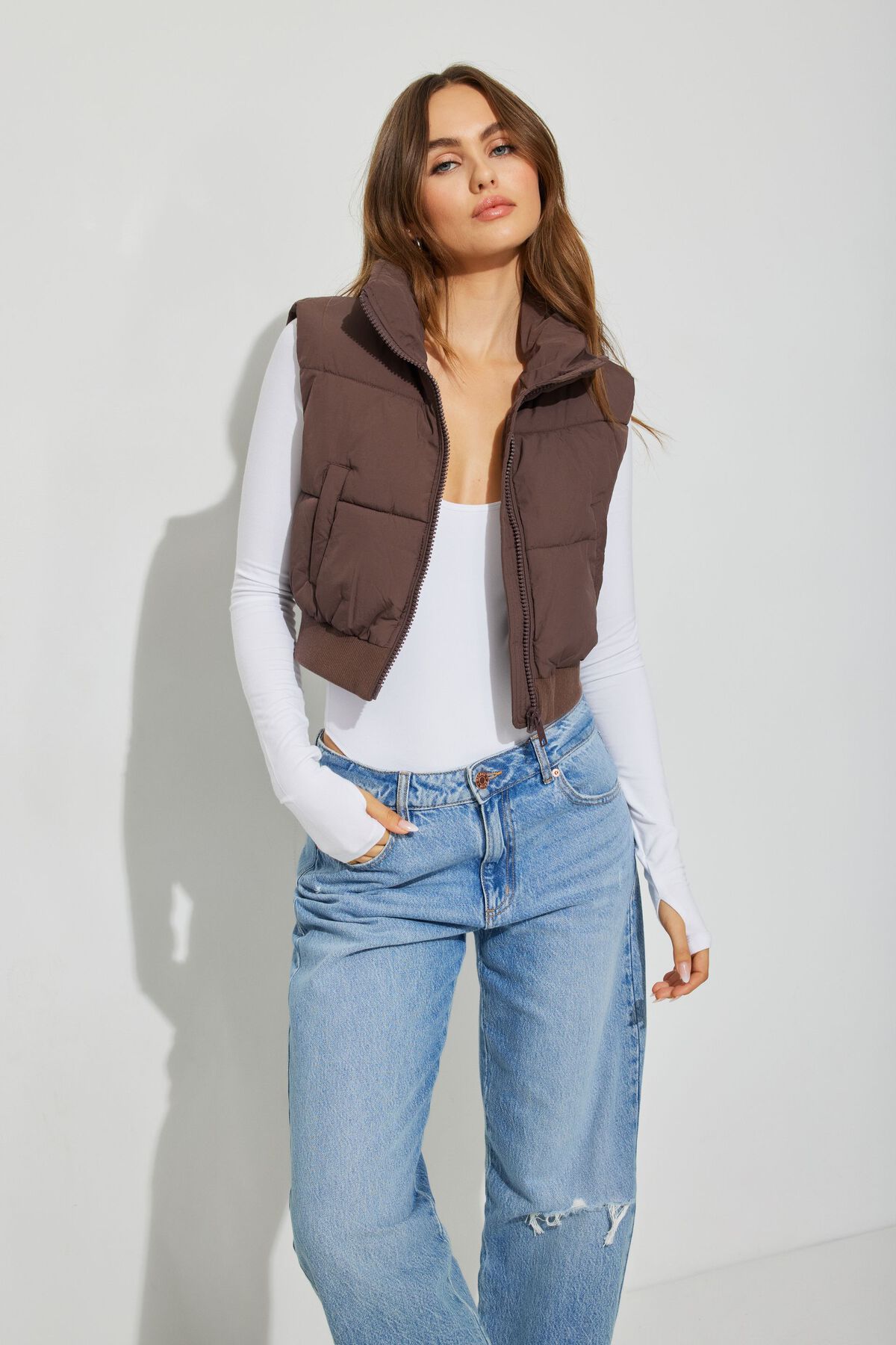 Mini Puff Vest Brown | Garage
