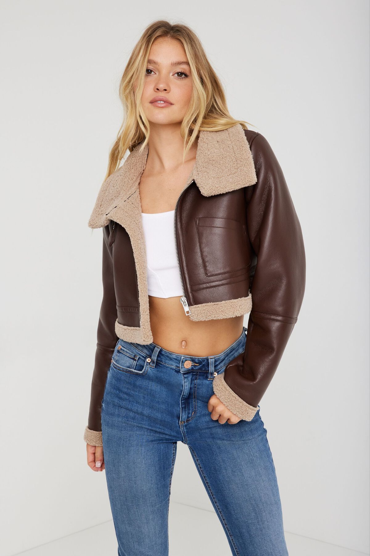 Cropped Aviator Jacket | Garage