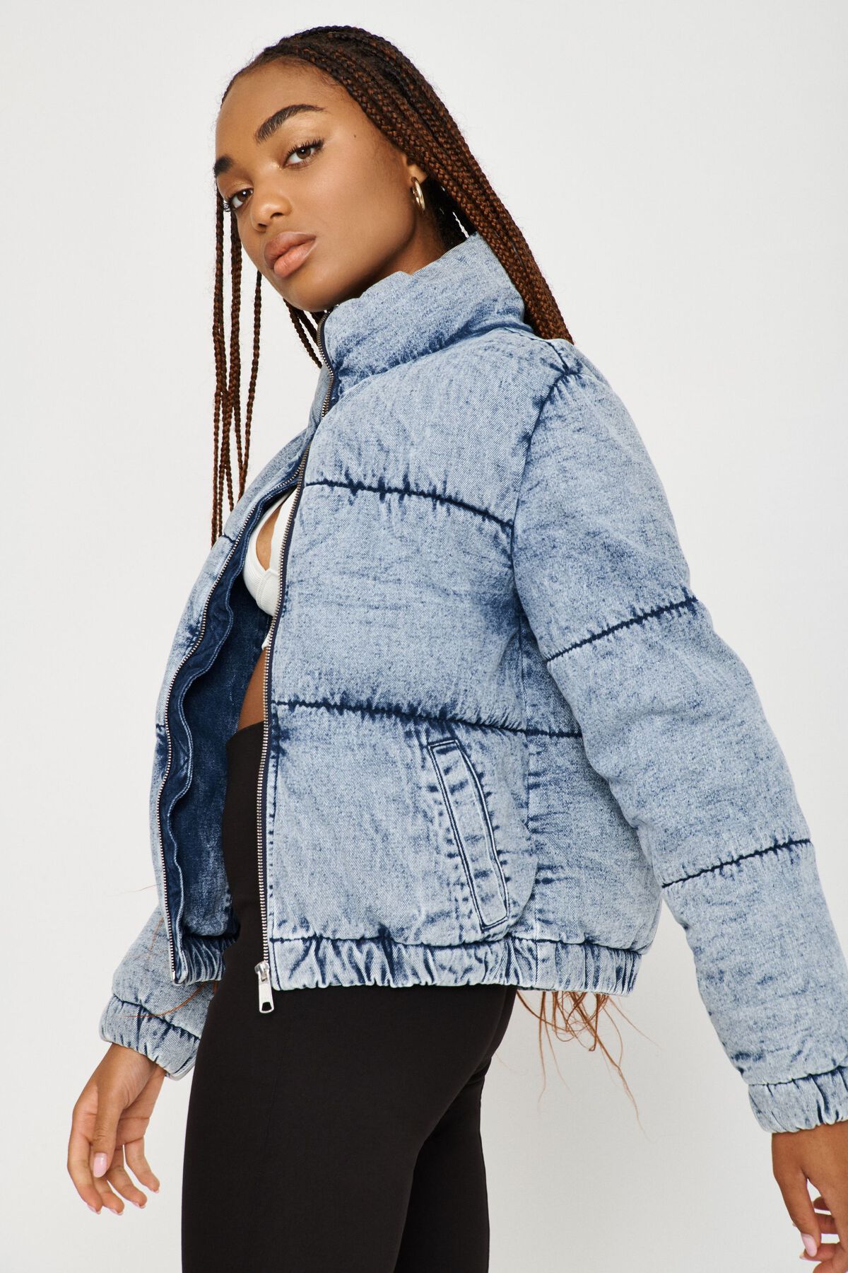 Denim Puffer Jacket Blue | Garage
