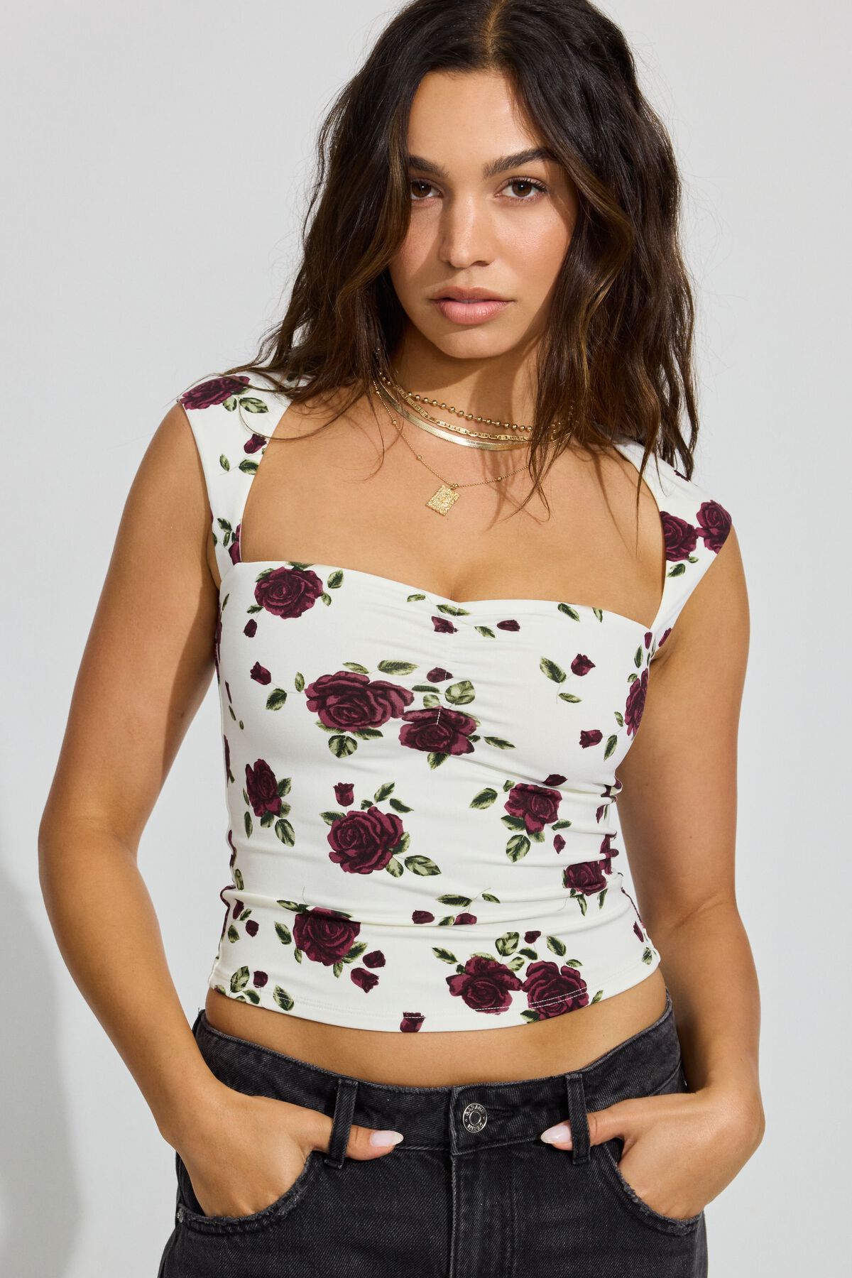 Talina Square Neck Top White | Garage