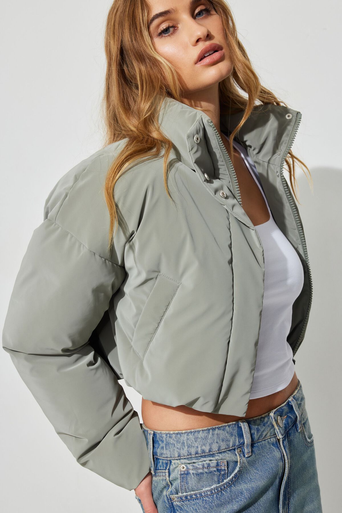 Padded Puff Jacket Green | Garage