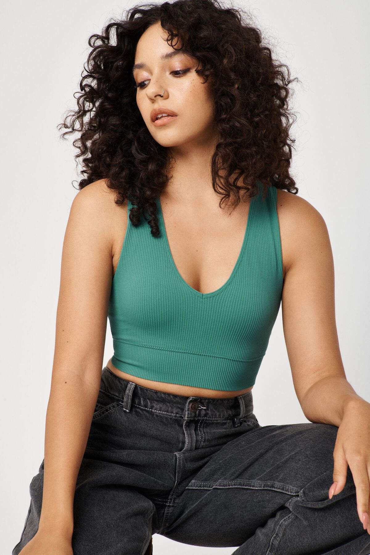 Stella Seamless Plunge Tank Top | Garage