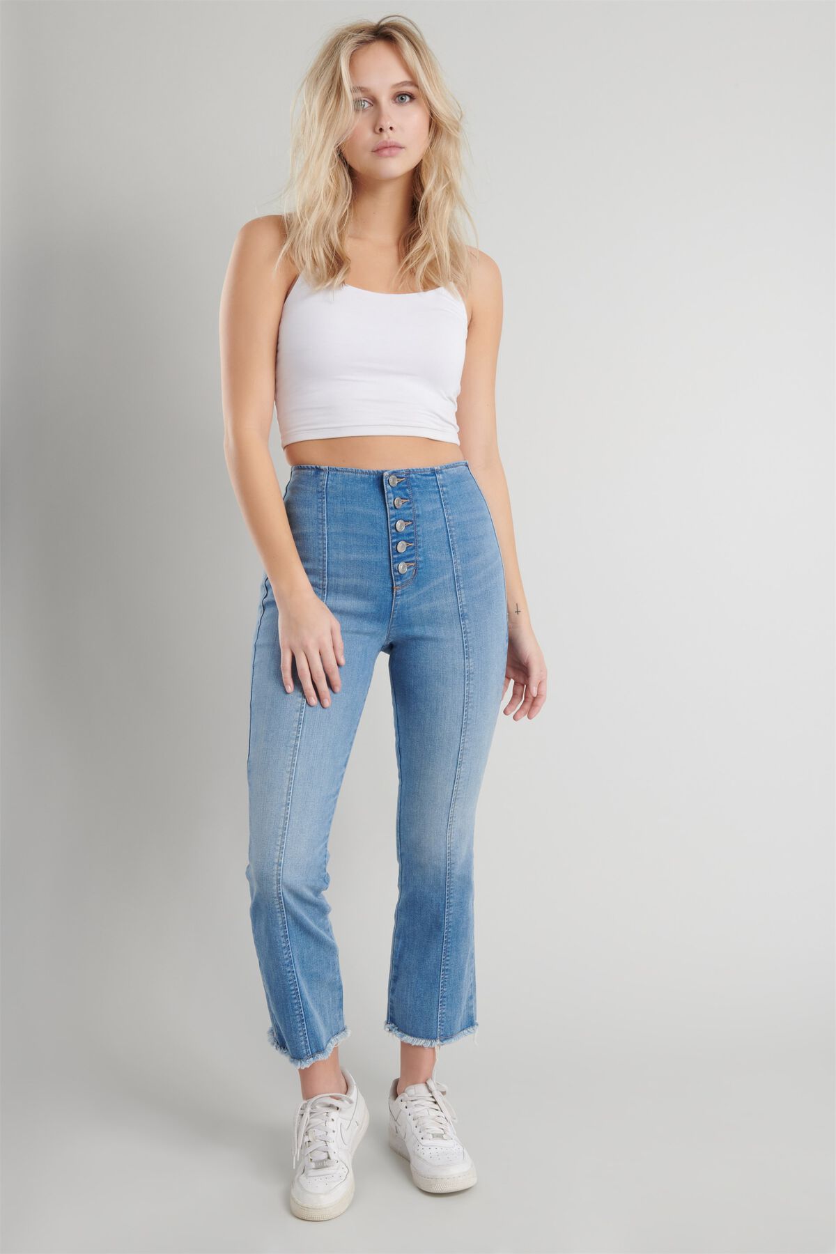 Ultra High Rise Flare Jeans - Wilshire Blue Blue | Garage