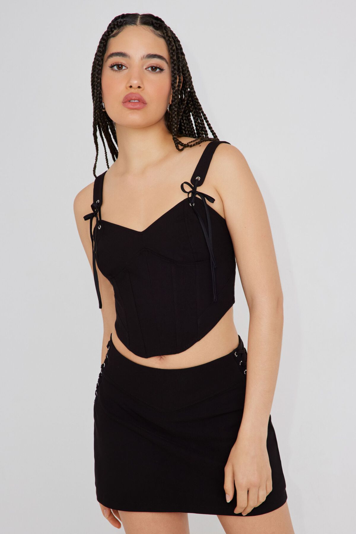 Tie Strap Bustier Black | Garage