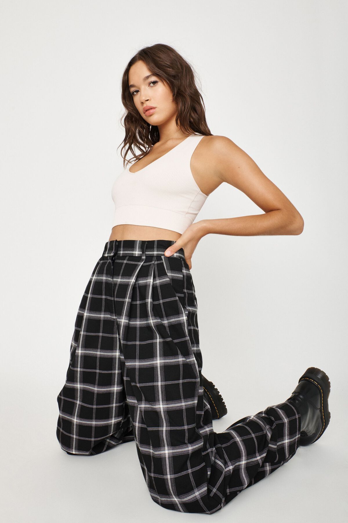 Stella Seamless Plunge Tank Top Greys | Garage