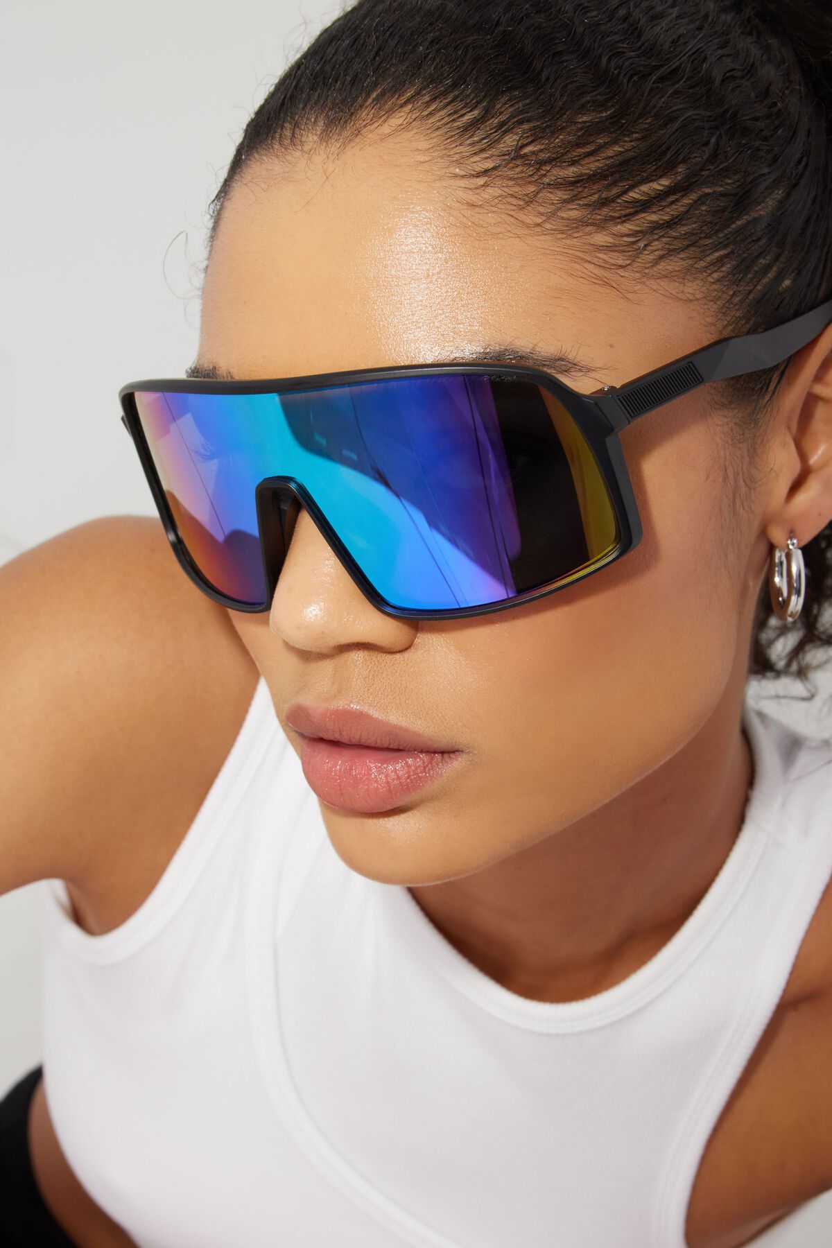 Oversized Racer Sunglasses Black | Garage