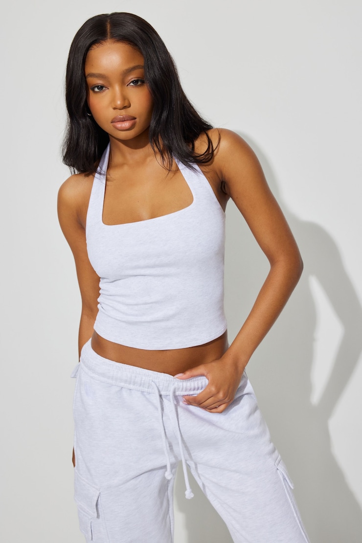 Square Neck Halter Top Gray | Garage