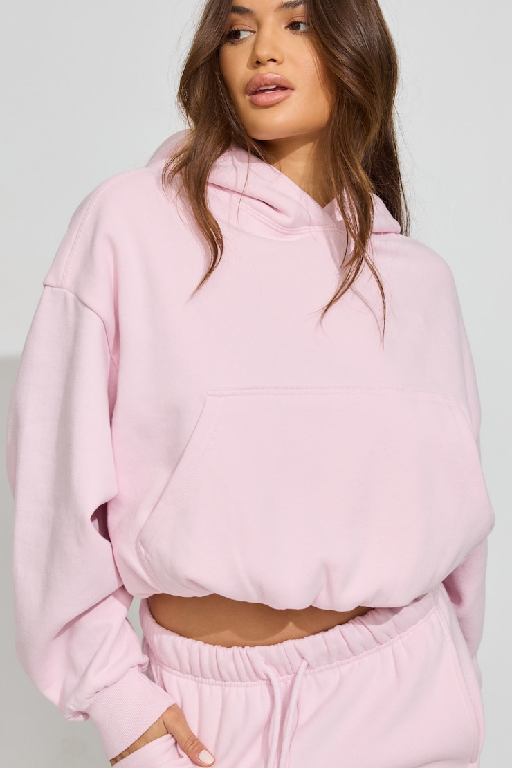 UltraFleece Clean Cropped Bubble Hoodie Pink | Garage